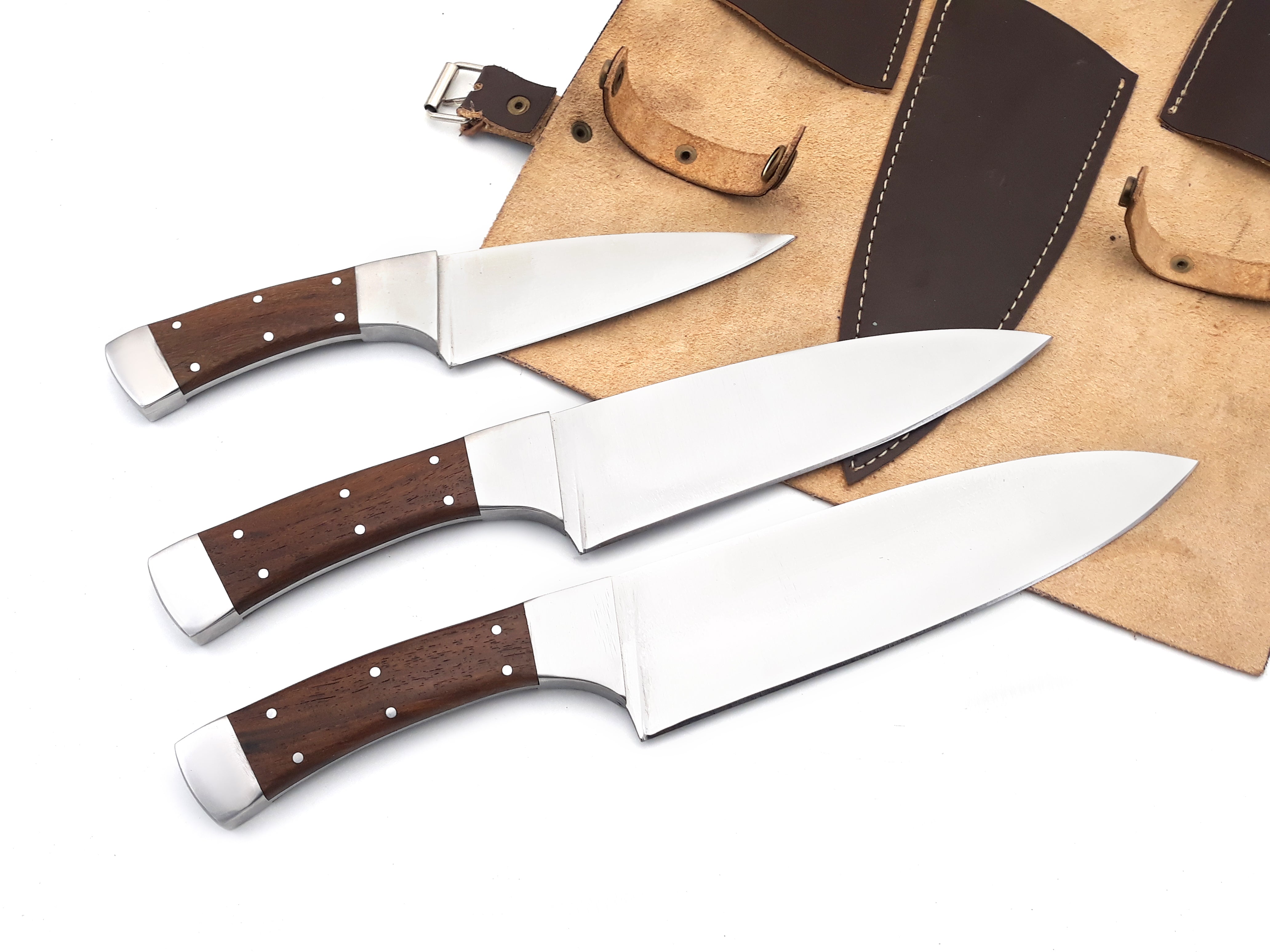 Premium Chef Knife Set with Elegant Olive Wood Handle - Full Tang, Ult